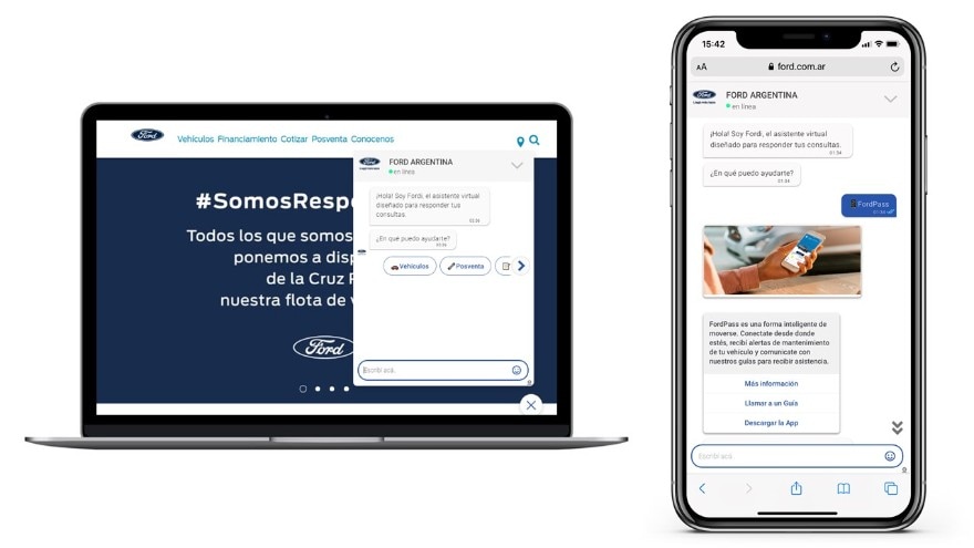 Ford con chat y venta de repuestos online en Mercado Libre